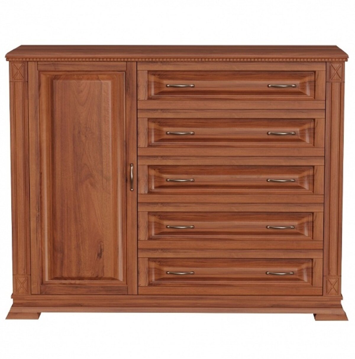 Комод для хранения вещей из массива сосны Верди PREMIUM 212, 130x45x100 дуб 2