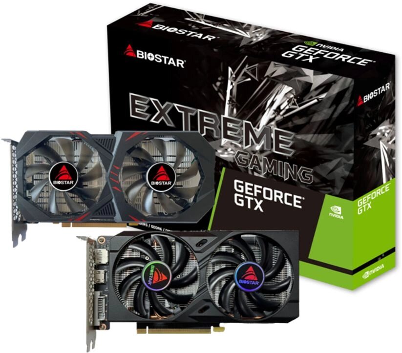 Видеокарта Biostar PCI-E 3.0 VN1666TF69 NVIDIA GeForce GTX 1660TI 6Gb 192bit GDDR6 1500/12000 DVIx1 HDMIx1 DPx1 HDCP Ret