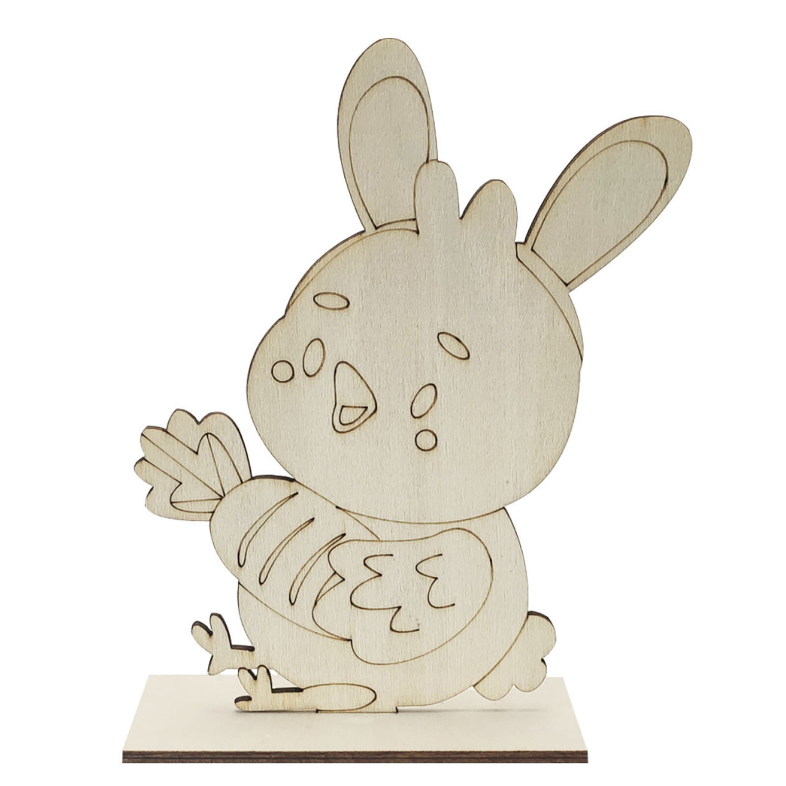 Аксессуар для Пасхи, Счастливый Пасхальный кролик Яйцо Цыпленок Незаконченные украшения из дерева Деревянная вывеска Поделки своими руками Детские игрушки, украшающие столешницу для вечеринок