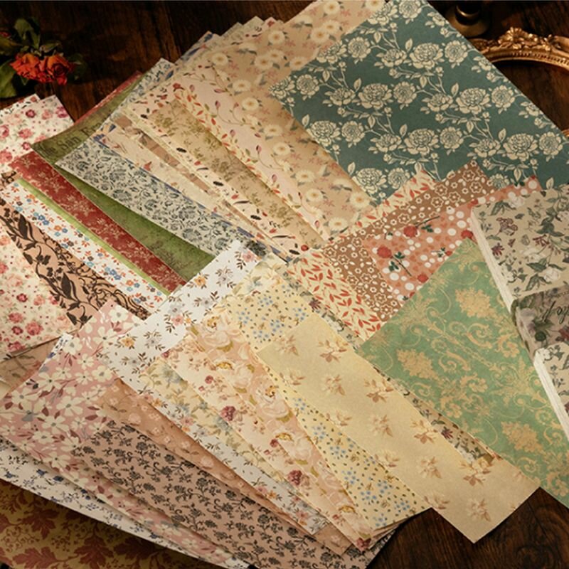 Бумага для скрапбукинга, Mr.paper, стиль ретро, девчачьи цветы, 100 листов в упаковке, декоративный справочник, коллаж, фоновый материал