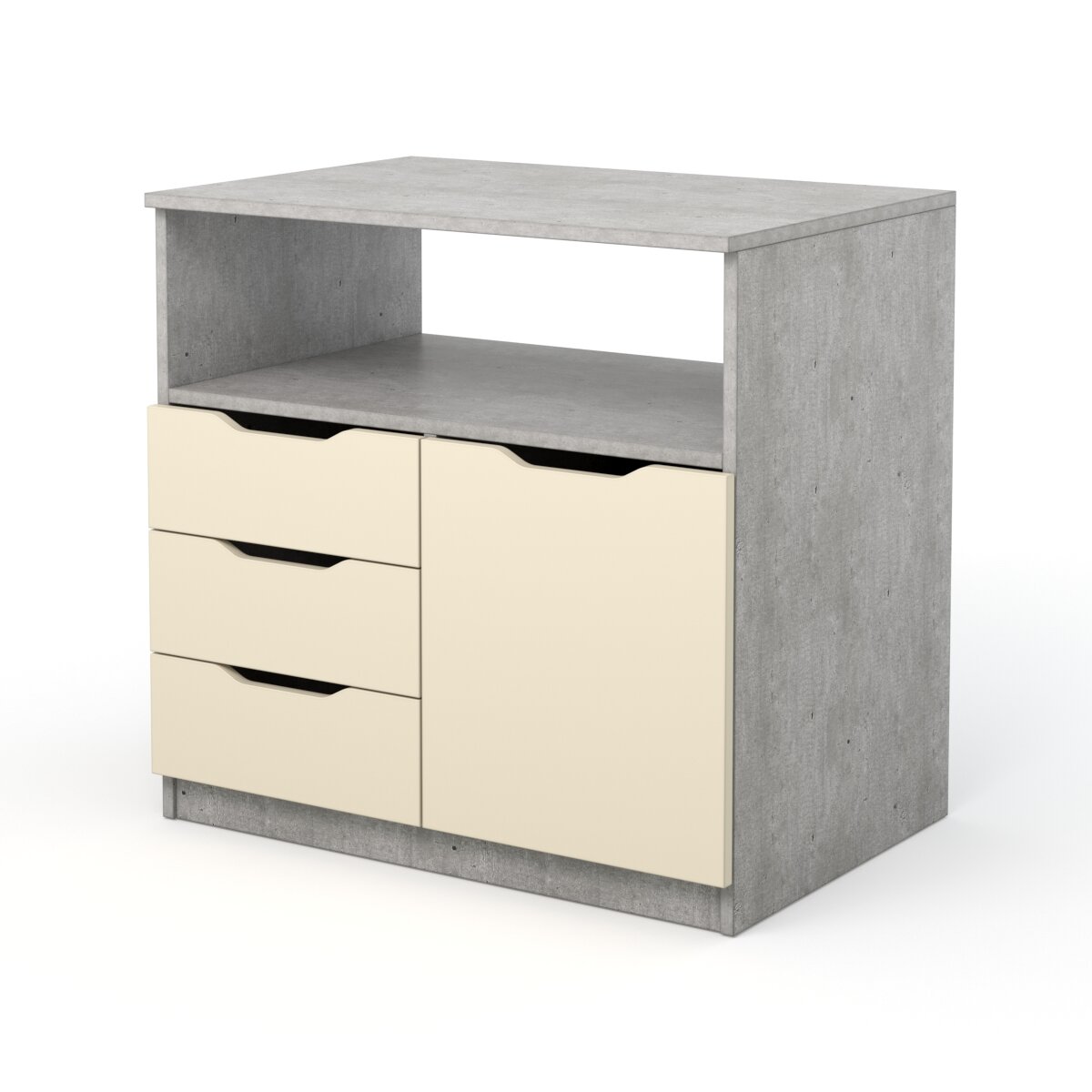 Тумба офисная с ящиками слева, Метрополитан Грей и Крем Вайс. Производитель товара - компания Westcom.