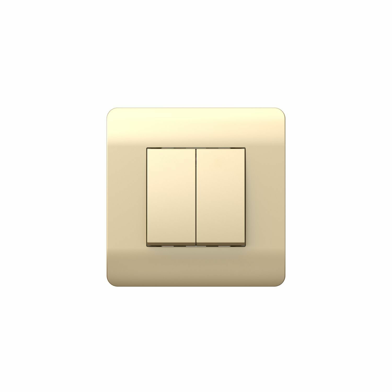 (NEW3-E) Выключатель 2-клавишный с подсветкой, 10А, шампань Chint - CH-431396