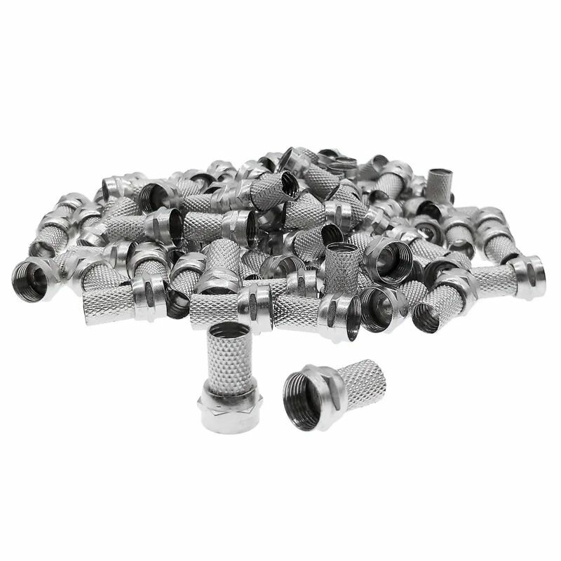 100 шт. 75-5 винтовой разъем типа F для коаксиального кабеля спутниковой телевизионной антенны RG6, поворотный разъем F-штекер