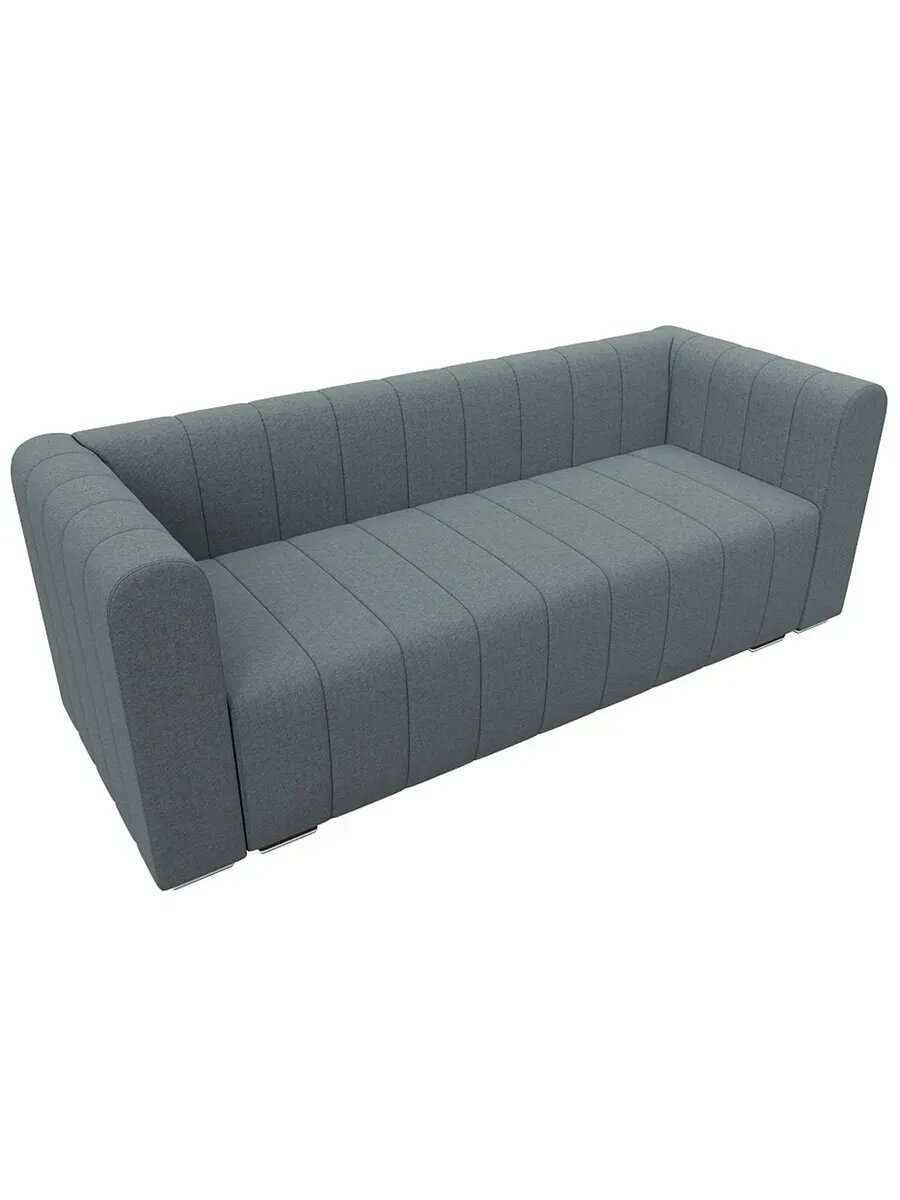 Диван интерьерный прямой Брют с высокими подлокотниками, нераскладной, рогожка серый