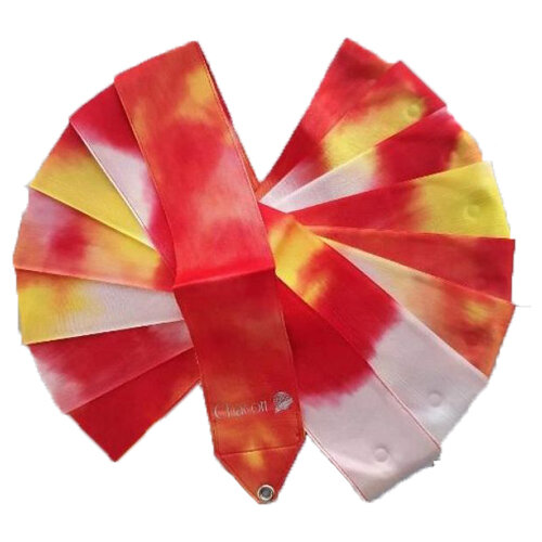Лента CHACOTT "Tie-dye" цветная 6м. 351 (Красный-Желтый-Белый) FIG