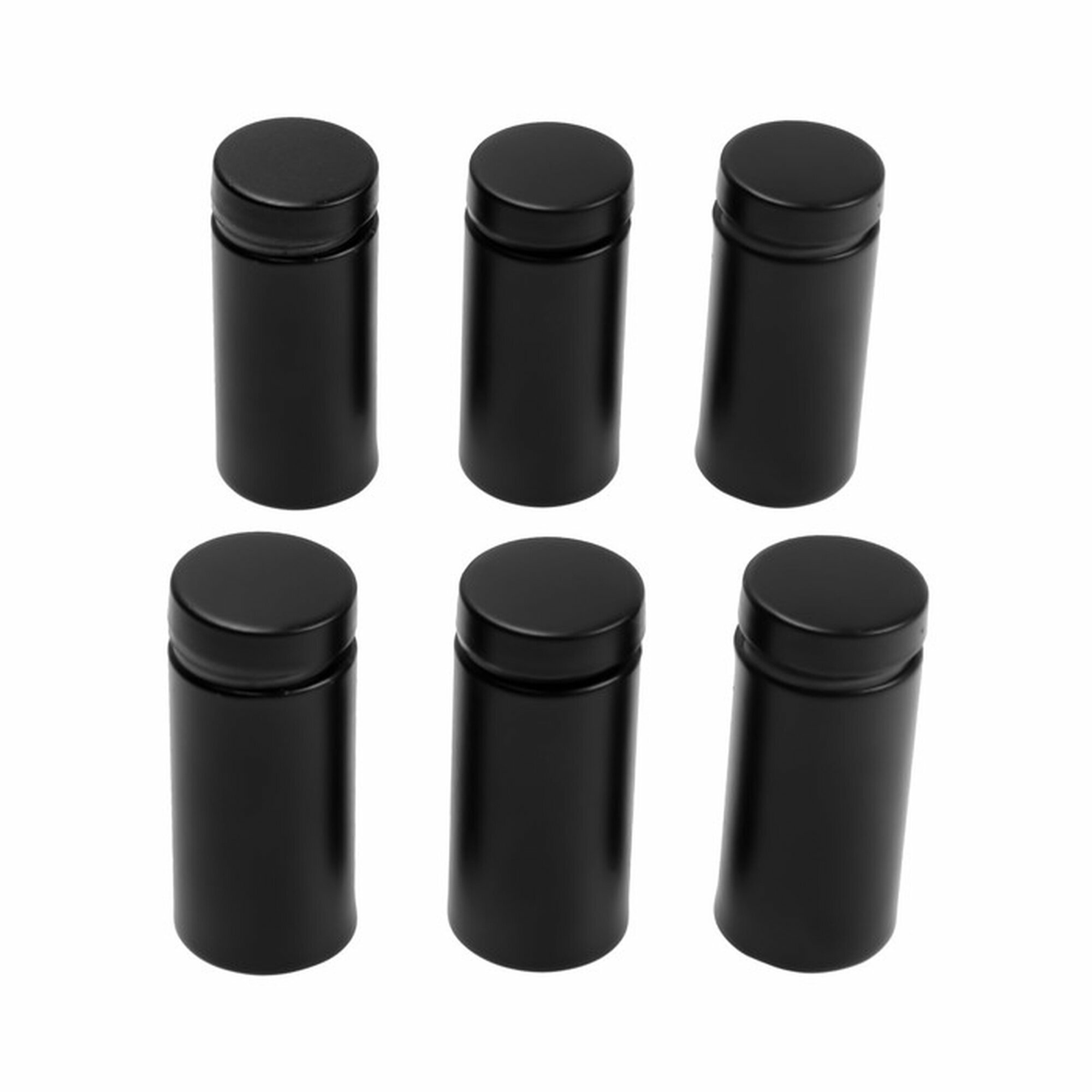 Дистанционный держатель для табличек, 19х40 мм, цвет черный, набор 6 шт.