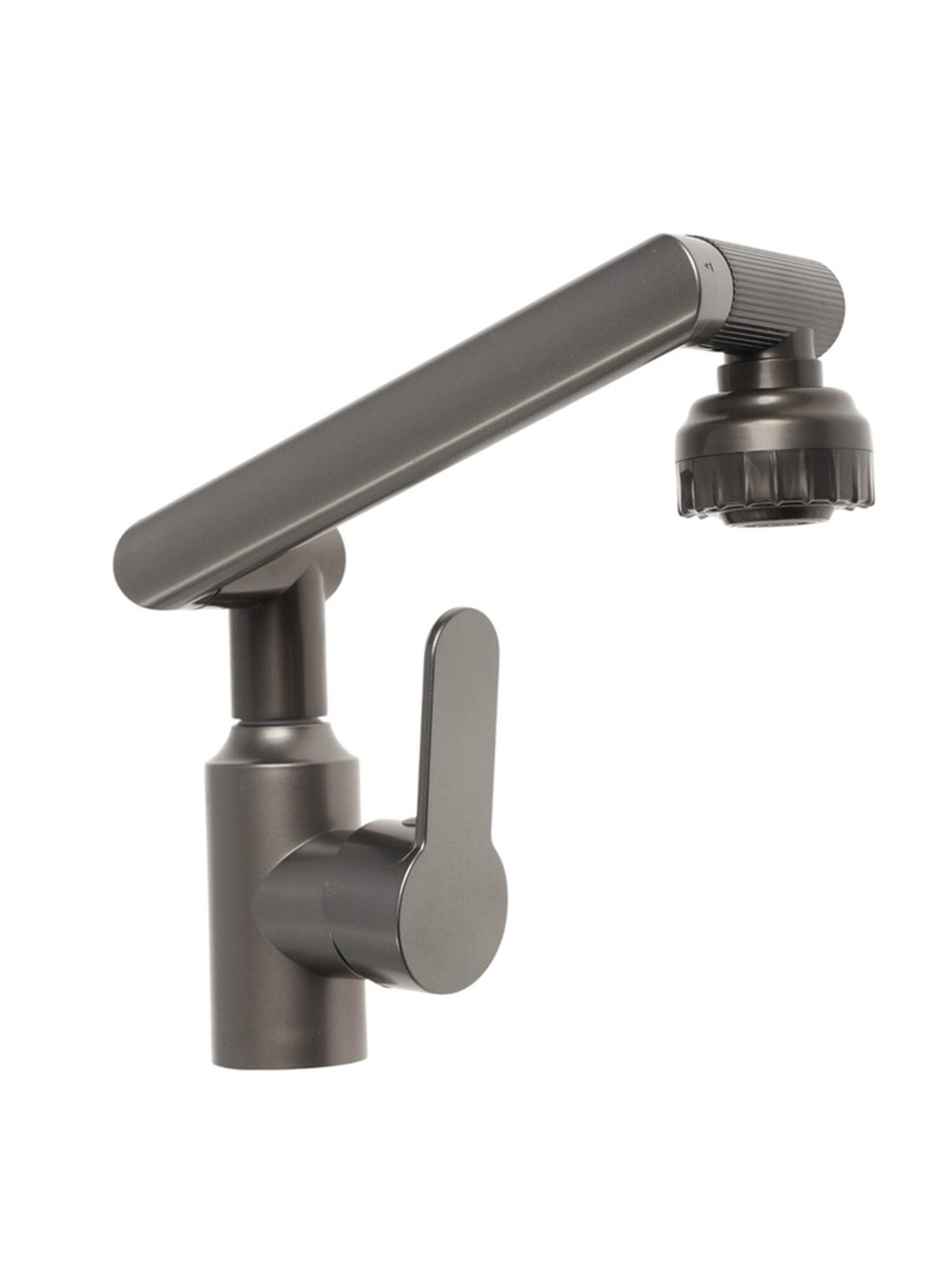 Смеситель для кухни ZEIN Z3706, регулируемый излив высотой 25 см, аэратор 2 режима, графит