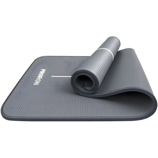 Коврик для йоги и фитнеса Proiron 1830х660х10мм NBR, серый