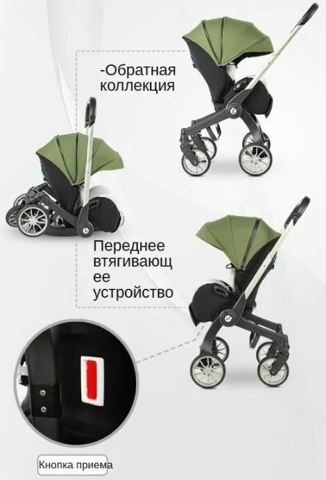 Коляска-автокресло 4 в 1 Pearl Grey (серый) универсальная для новорожденных