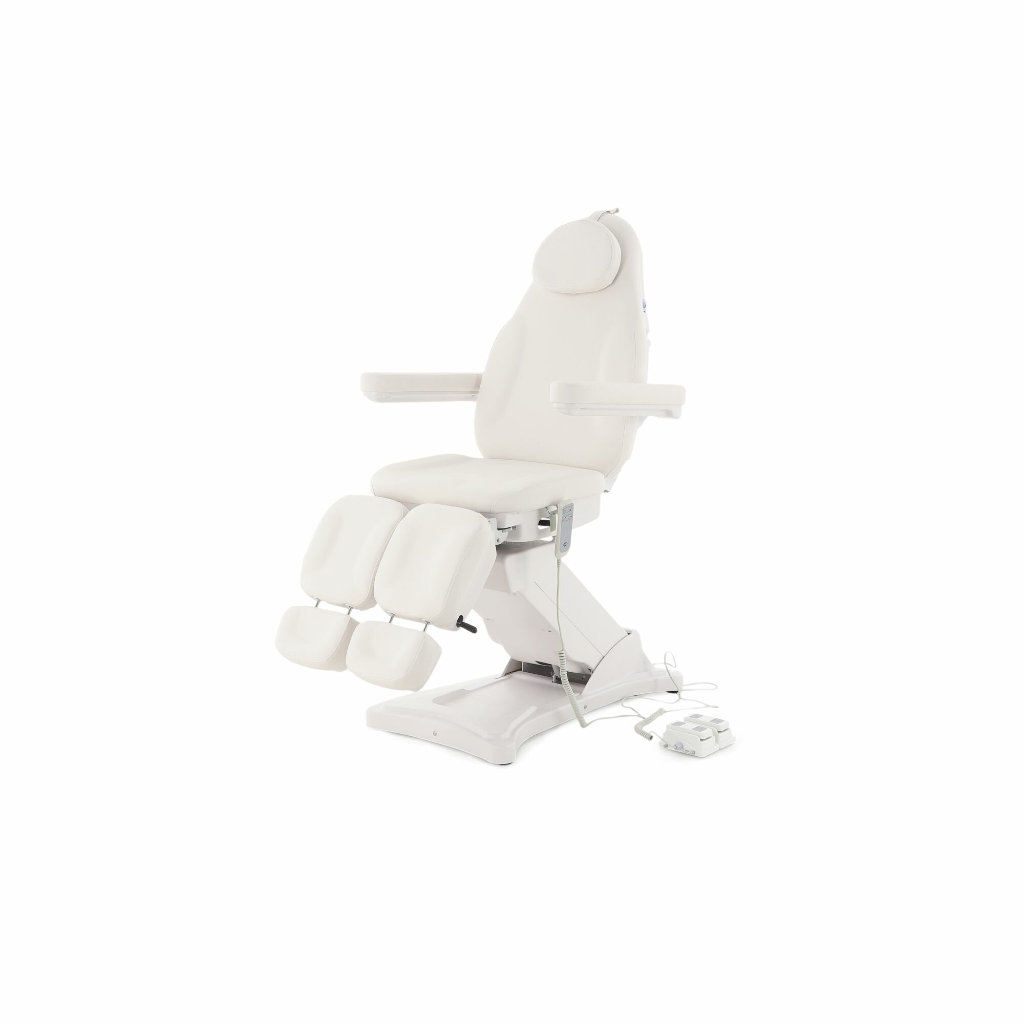 Педикюрное кресло с электроприводом и ножной педалью MED-MOS ММКП-2 (КО-190DP-02) цвет белый