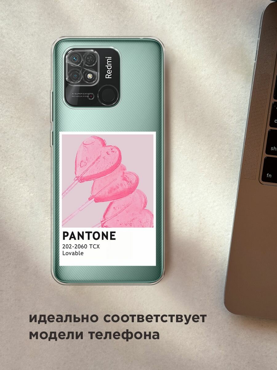 Чехол на Xiaomi Redmi 10C / Сяоми Редми 10C с принтом "Pantone Lovable 2 - 14 февраля", прозрачный — фото 1