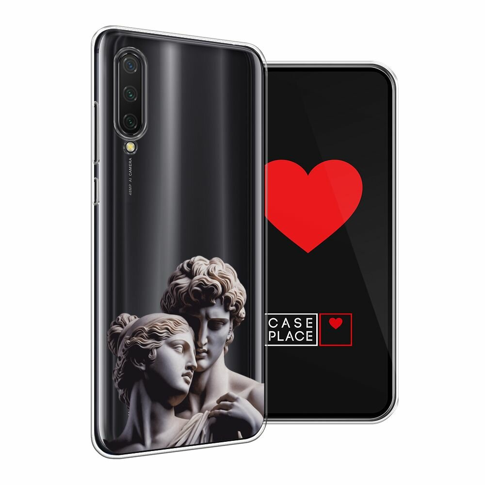 Чехол на Xiaomi Mi CC9/A3 Lite/9 Lite / Сяоми Mi CC9/A3 Lite с принтом "Нежные скульптуры - 14 февраля", прозрачный — фото 1