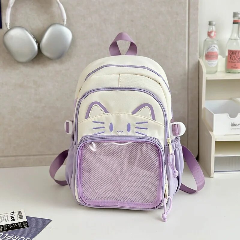 Милый рюкзак-котик Ita, сиреневый, Purple S