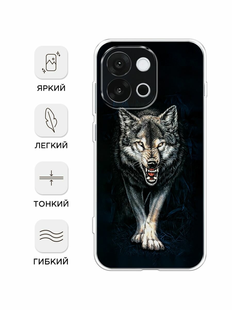 Чехол на OnePlus 13T / Ван Плас 13Т с принтом "Злобный волк из ночи" — фото 1