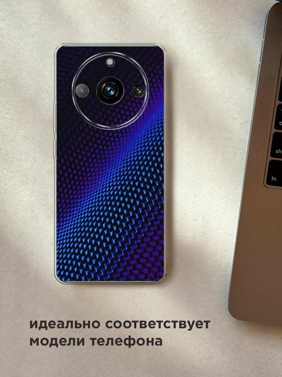 Чехол на Realme 11 Pro / Реалми 11 Про с принтом "Синий карбон" — фото 1