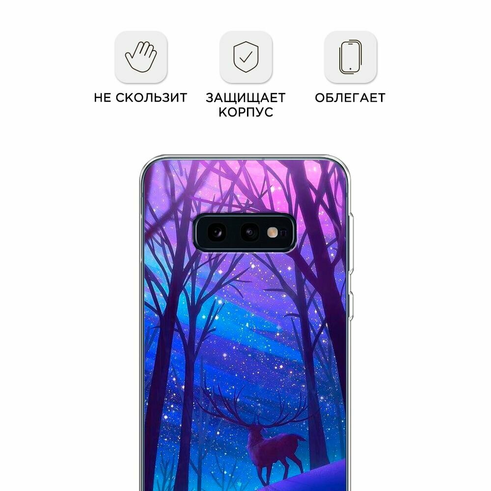 Чехол на Samsung Galaxy S10E / Самсунг Галакси S10E с принтом "Северный олень" — фото 1