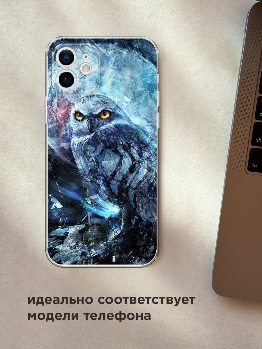 Чехол на Apple iPhone 12 mini / Айфон 12 Мини с принтом "Сова арт 8" — фото 1
