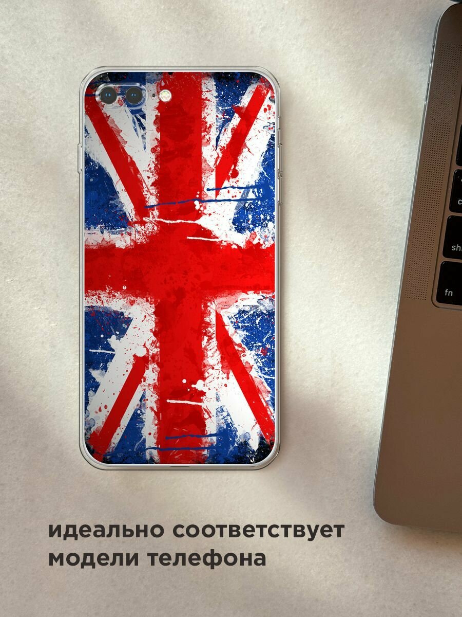 Чехол на Apple iPhone 7 Plus / Айфон 7 Плюс с принтом "Флаг Великобритании 2" — фото 1