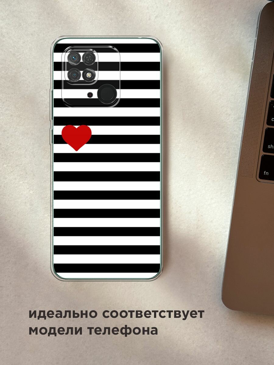 Чехол на Xiaomi Redmi 10C / Сяоми Редми 10C с принтом "Красное сердце" — фото 1