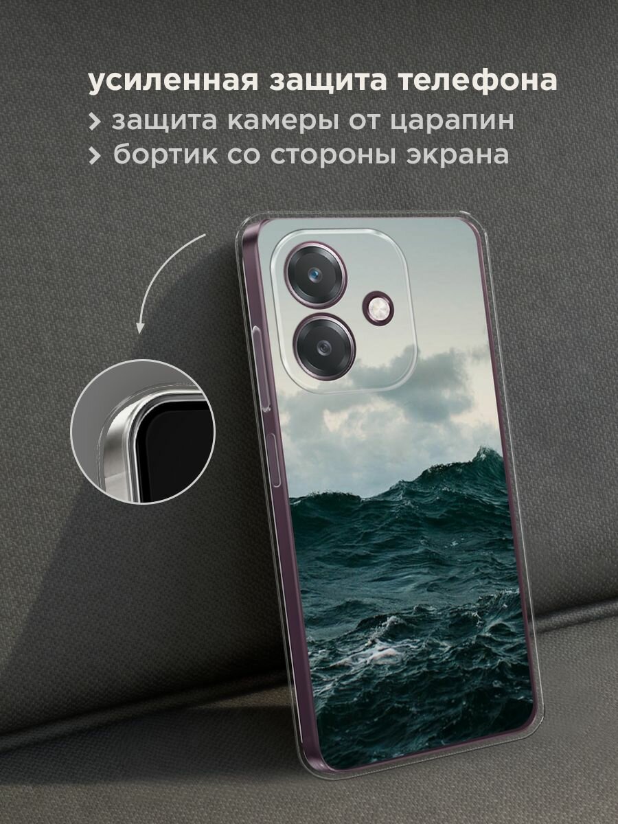 Силиконовый чехол на Oppo A3/A3x / Оппо А3/A3x с принтом "Волны 11" — фото 1
