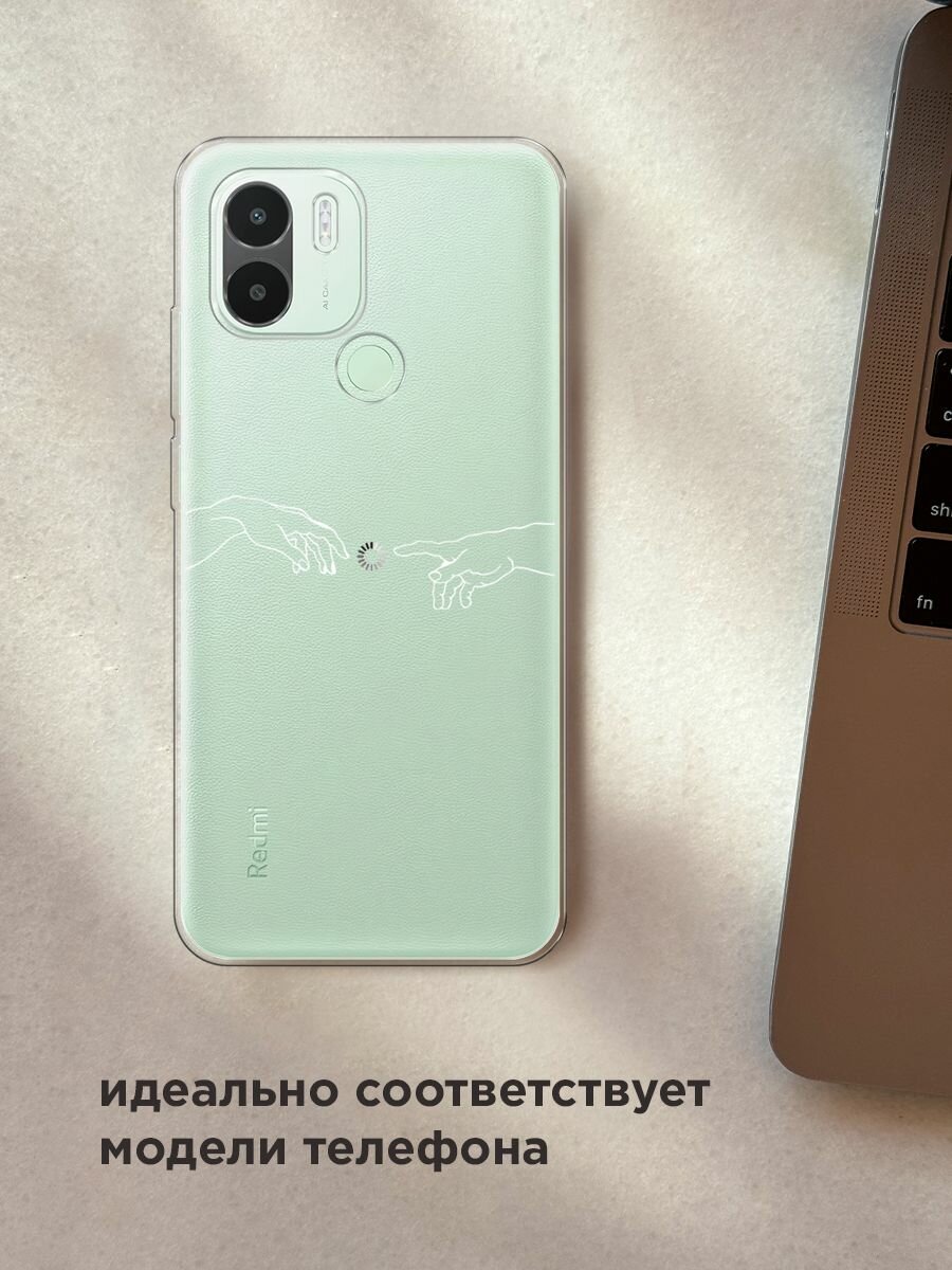 Чехол на Xiaomi Redmi A1+/Redmi A2+/Poco C51/C50 / Редми A1+ с принтом "Загрузка творения", прозрачный — фото 1