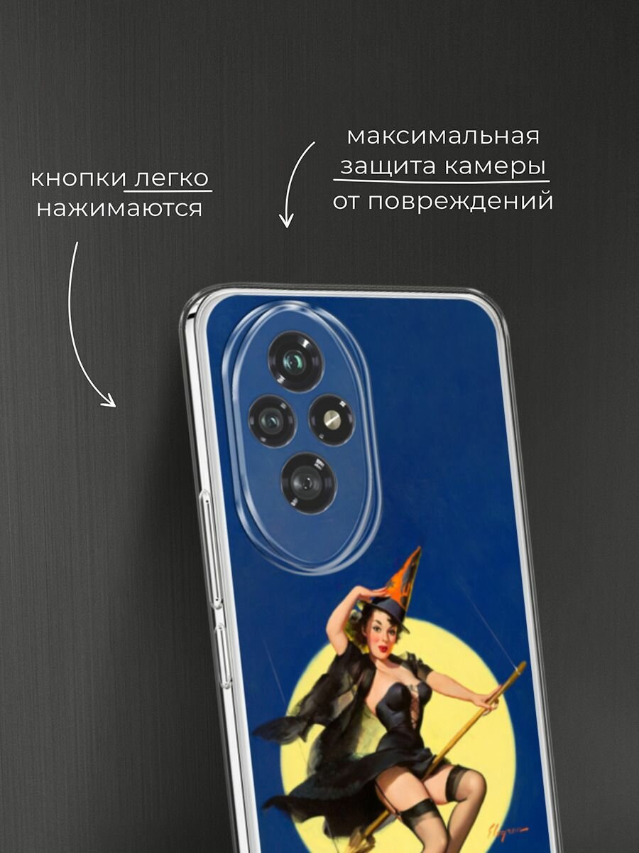 Силиконовый чехол на Honor 200 / Хонор 200 с принтом "Pin-Up Witch" — фото 1