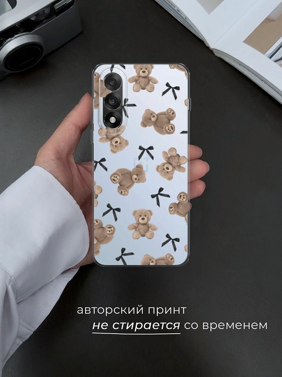 Чехол на OnePlus Nord 5 / Ван Плас Норд 5 с принтом "Плюшовые мишки 2", прозрачный — фото 1