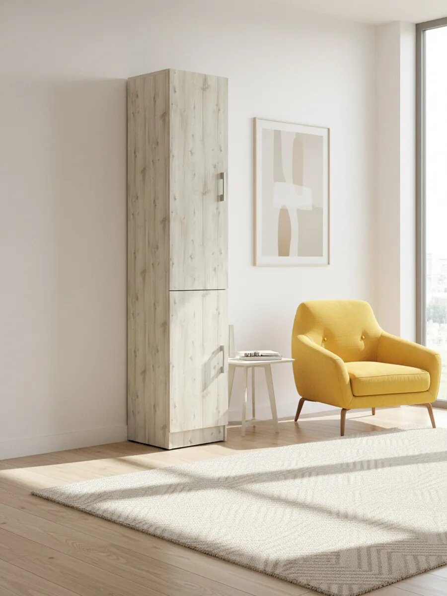 Деревянный шкаф пенал FRESTER с полками для одежды на балкон, от производителя