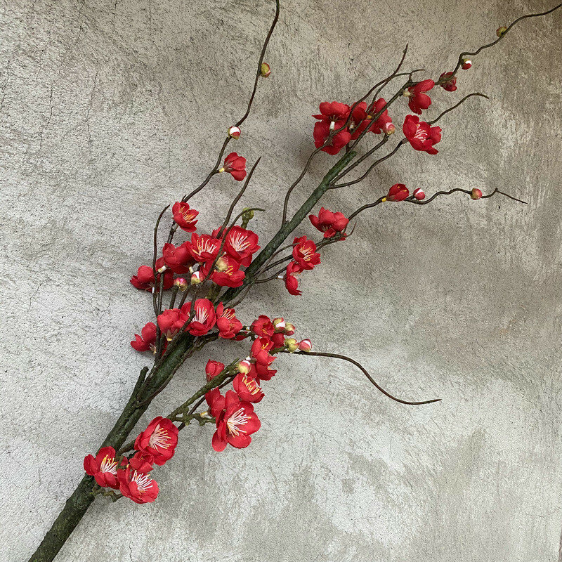 Elegant artificial chimonanthus praecox branch perfect for living room or garden decor red