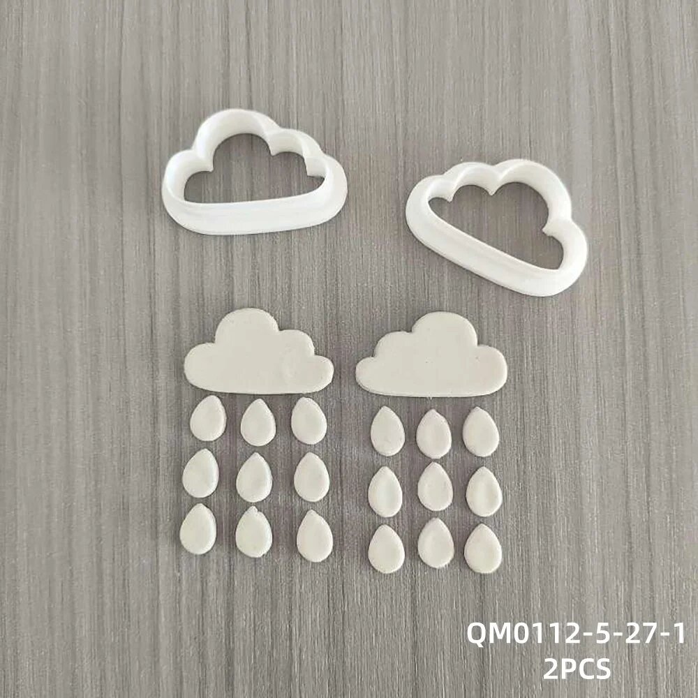 Форма для резки сережек из полимерной глины White QM0112-5-27-1