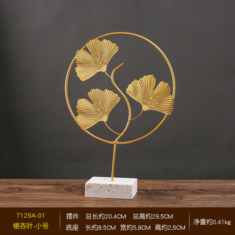Легкие роскошные металлические украшения в виде листьев дерева для гостиной, тумбы под телевизор, винного шкафа, книжного шкафа в кабинете, декораций для офисного стола.
