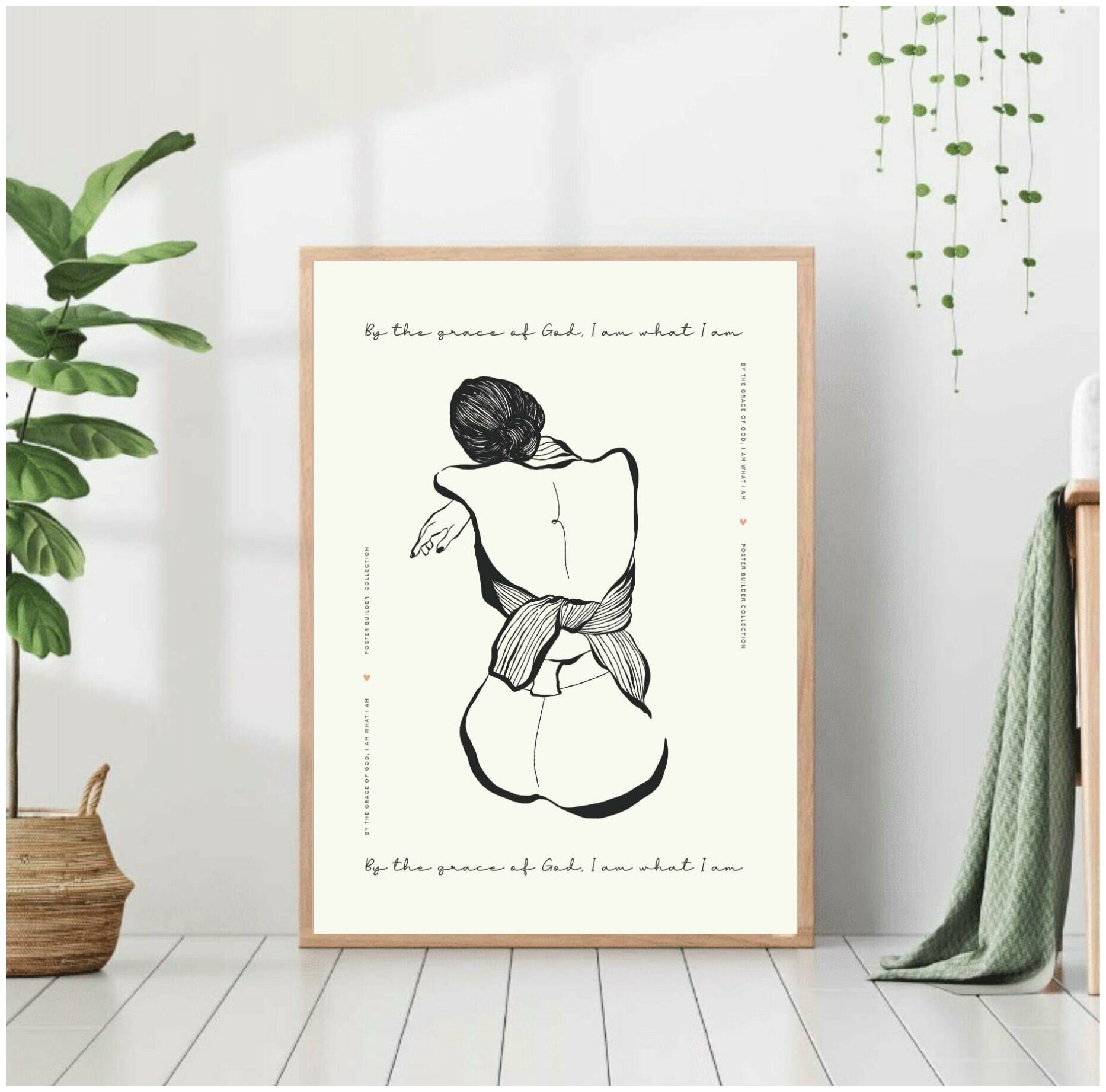 Постер "Женщина со спины" 40x50 без рамки на стену для интерьера