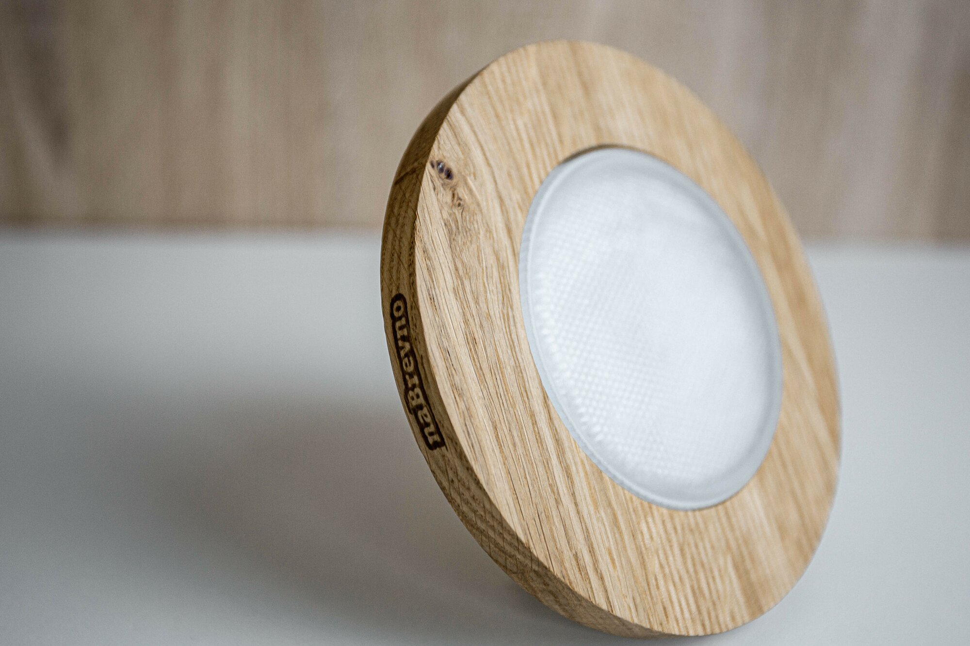 Встраиваемый точечный светильник с круглой деревянной рамкой T12, 6 Вт, 4200К, светлый дуб