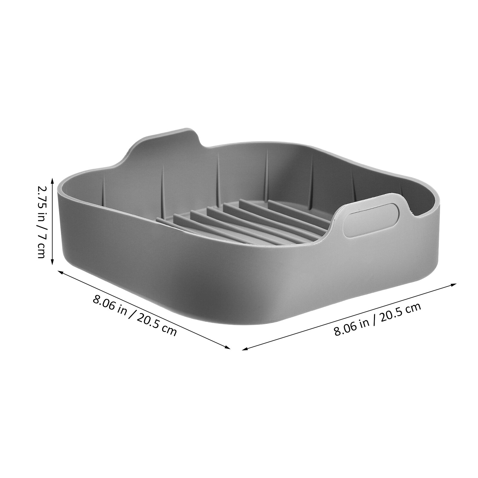 Silicone Liner Для Air Fryer Из Продуктового Силикона Серый 20.50X20.50X7.00Cm