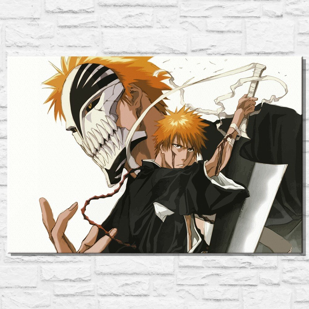 Картина по номерам на холсте аниме Блич (Bleach, манга, Ичиго Куросаки) - 15088 Г 60x40