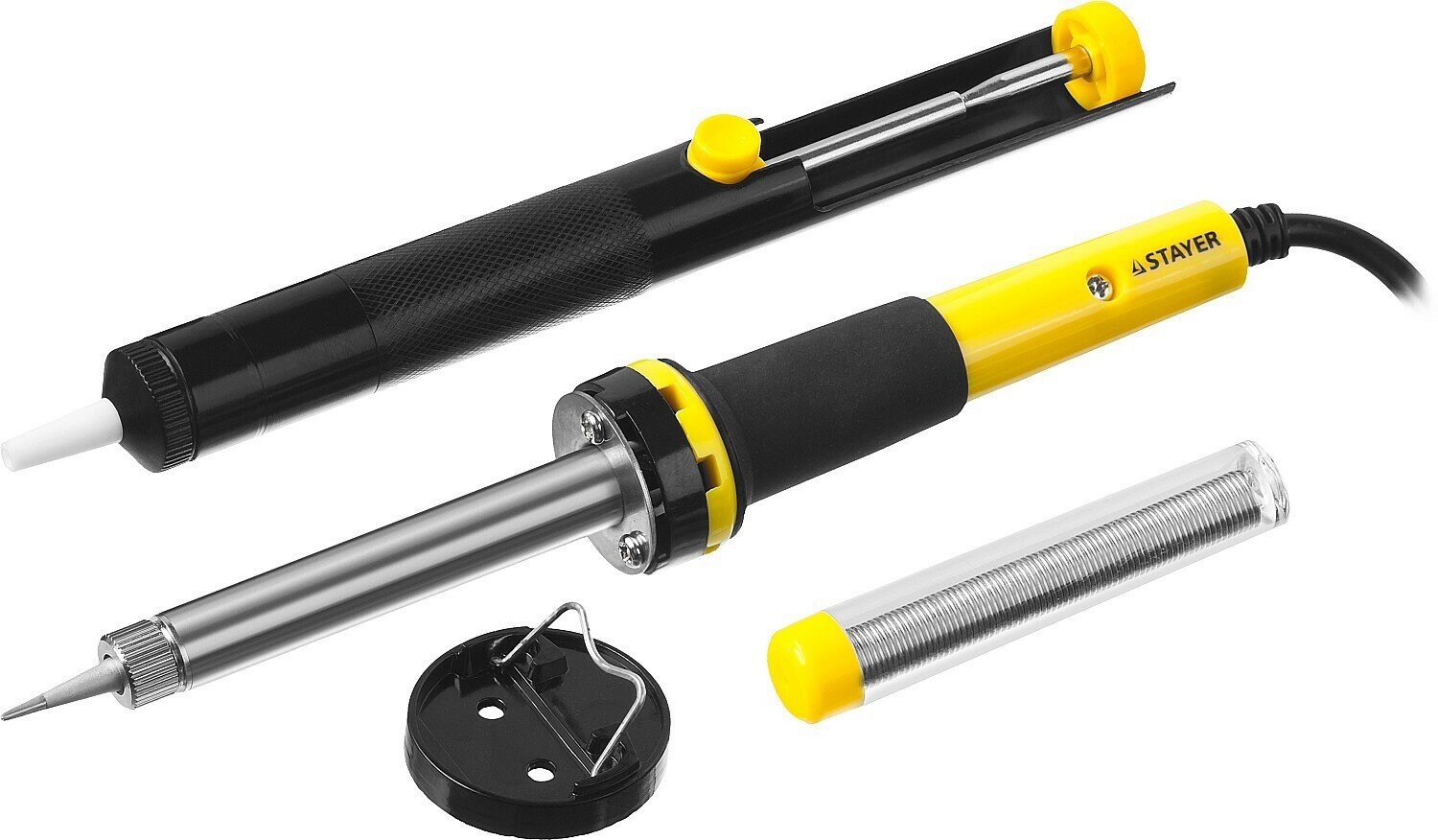 Набор для паяльных работ STAYER 55316-30-H4, 30 Вт, паяльник+ шприц + подставка + припой