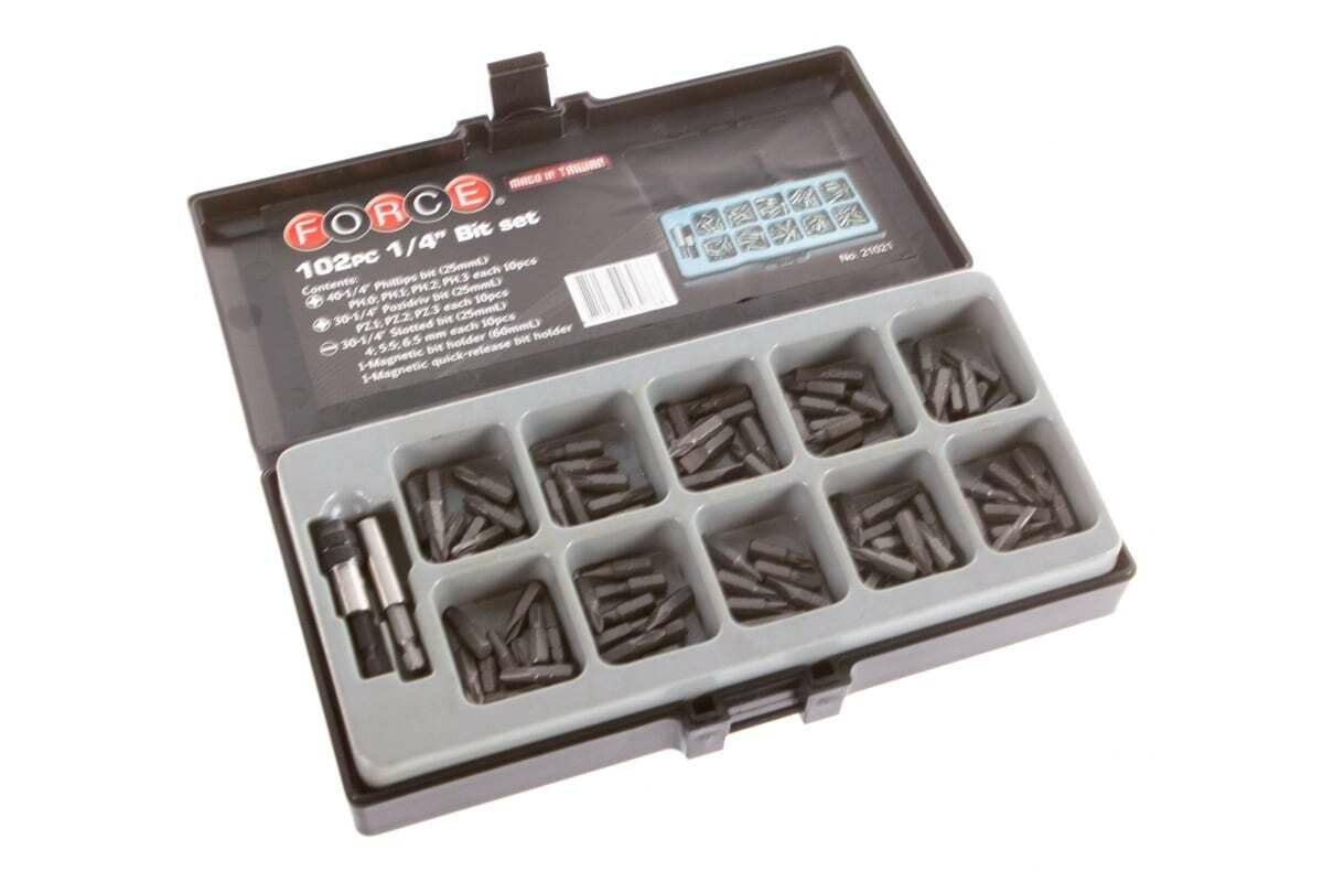 Набор бит FORCE 21021 1/4", 102 предмета
