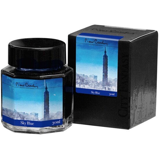 Флакон чернил Pierre Cardin 30мл, серия CITY FANTASY цвет Sky Blue (Синий Небесный)