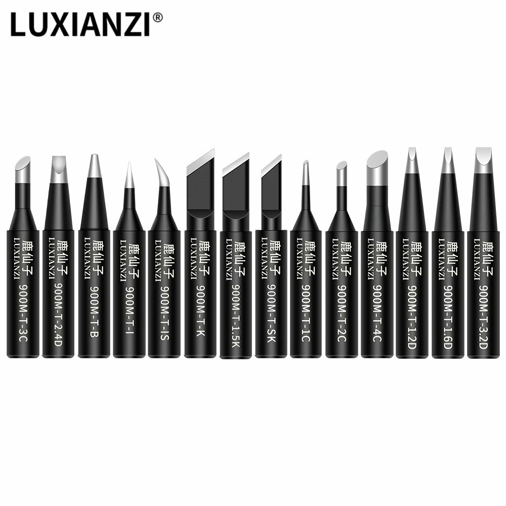 LUXIANZI 14 шт. набор бессвинцовых паяльных жал для паяльной станции 936, медная сварочная головка, 900 м, электрические паяльные жала