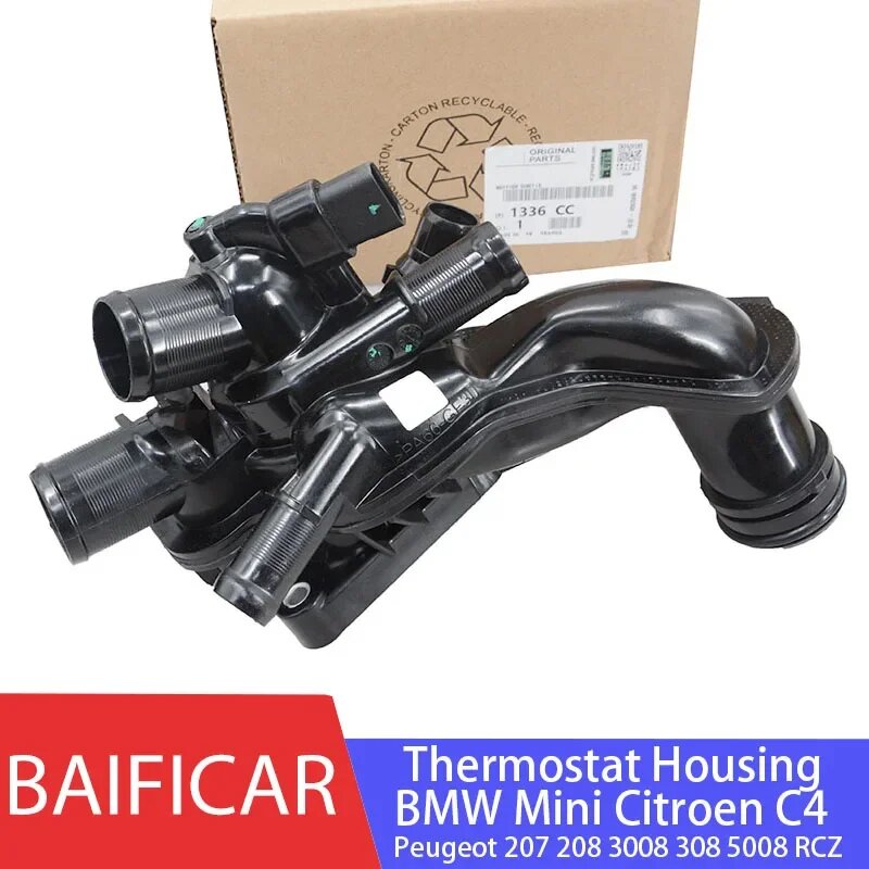 Новый корпус термостата охлаждающей жидкости Baificar 1336CC(4PIN) для BMW Mini Citroen C4 Peugeot 207 208 3008 308 5008 RCZ 1,6 THP