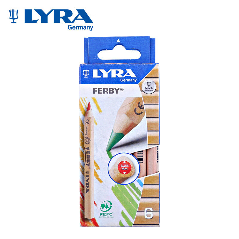 Цветной карандаш Yiya LYRA HB, 6 цветов, короткий стержень