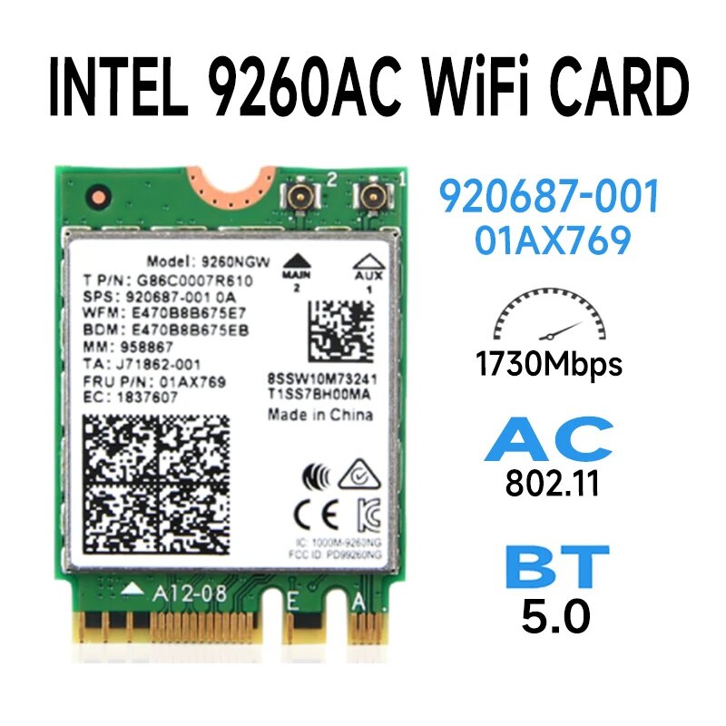 Intel 9260NGW WiFi карта 1730Mbps AC 802.11 BT 5.0