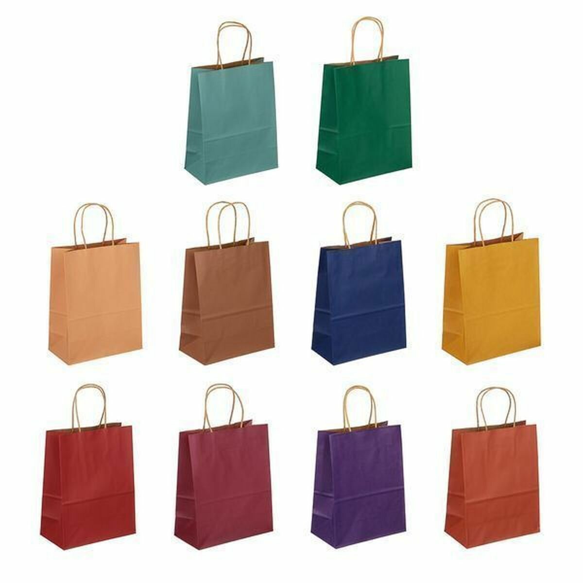 Пакет подарочный, бумажный, 21x27x11 см, цветной крафт, Ladecor (цвет в ассортименте) цена за 10шт.