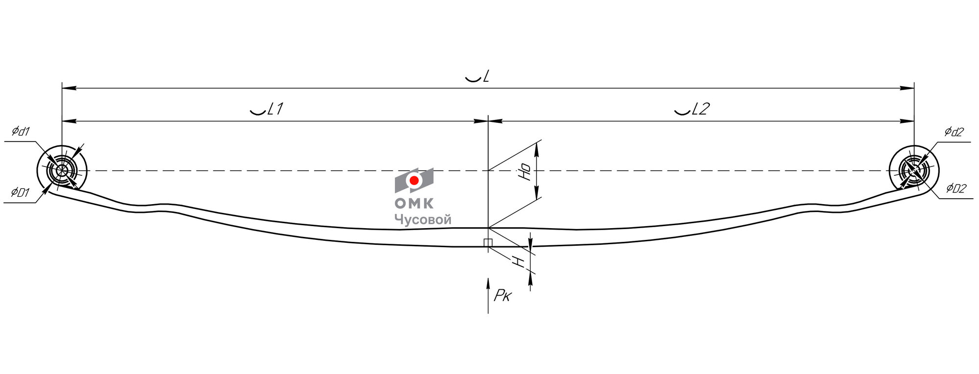 Рессора передняя для MAN TGS, TGX, TGA 1 лист
