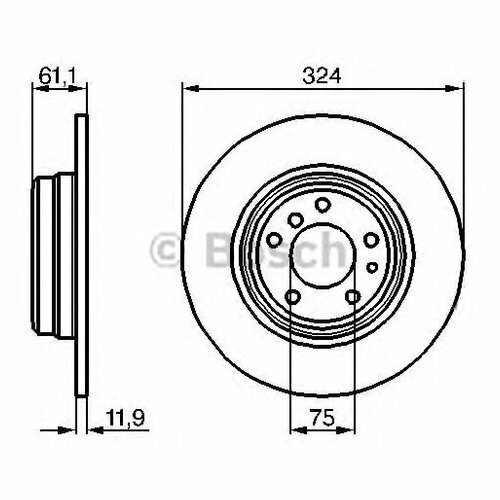 Тормозной диск задний Bosch 0986478095 для BMW 7 серия E38, 8 серия E31