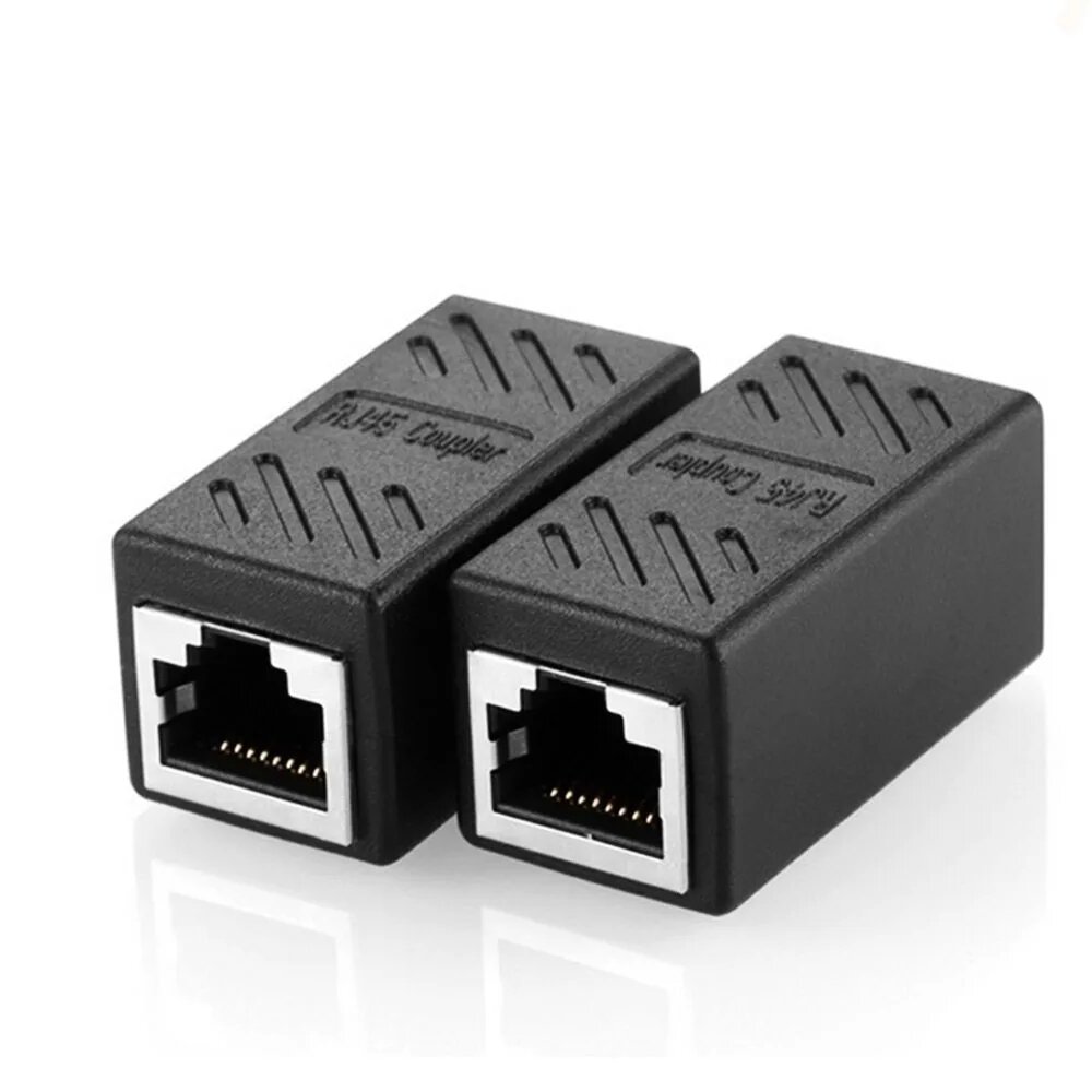 2 упаковки RJ45, соединитель Ethernet-кабеля, разъем LAN, линейный адаптер Ethernet-кабеля Cat7/Cat6/Cat5e, адаптер-удлинитель «мама-мама»