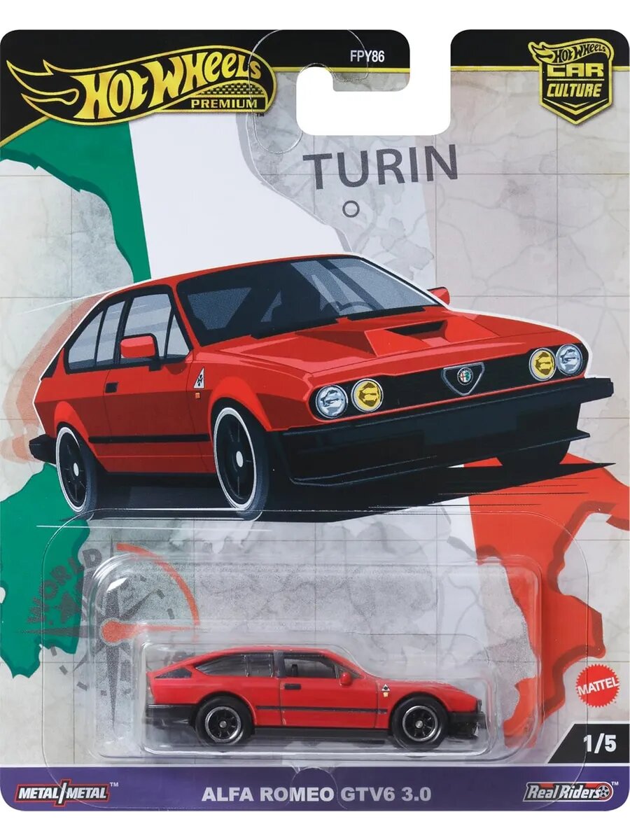 Коллекционная Premium машинка Hot Wheels Alfa Romeo GTV6 3.0 Rosso Alfa (коллекция Car Culture 2024, серия World Tour, 1/5)