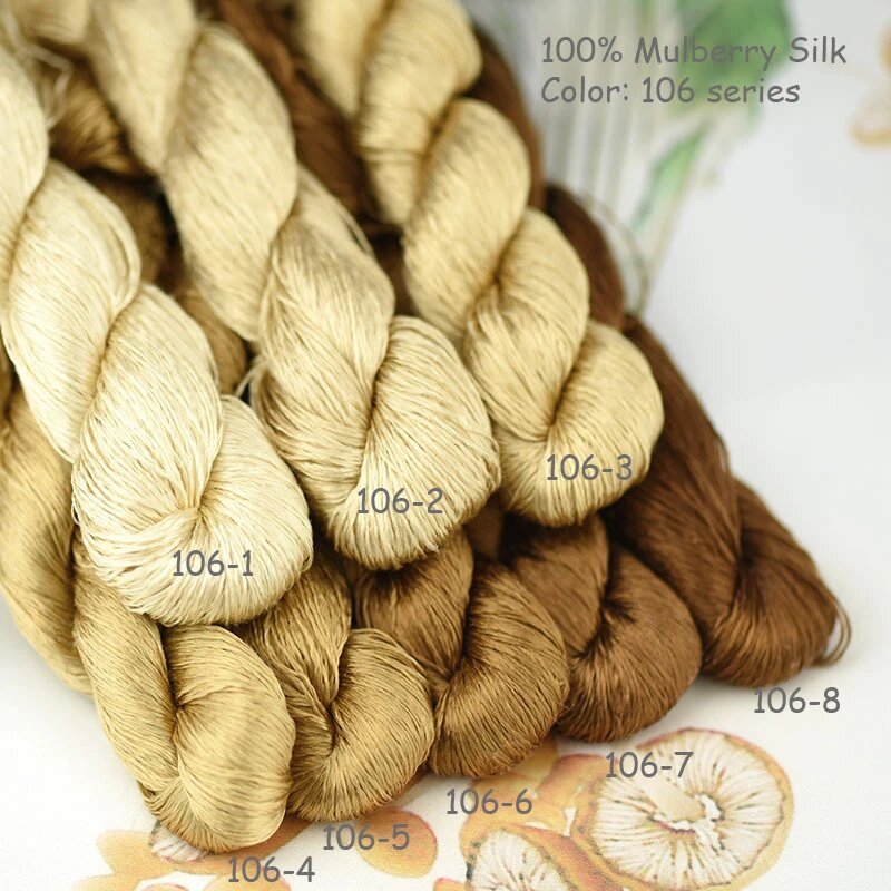Натуральная шелковая нить Mulbery Silk, 400 meter, mixed colors