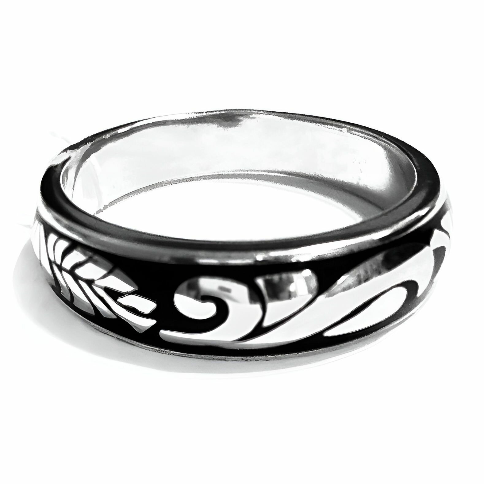 Кольцо тонкое, серебро, 925 проба, родирование