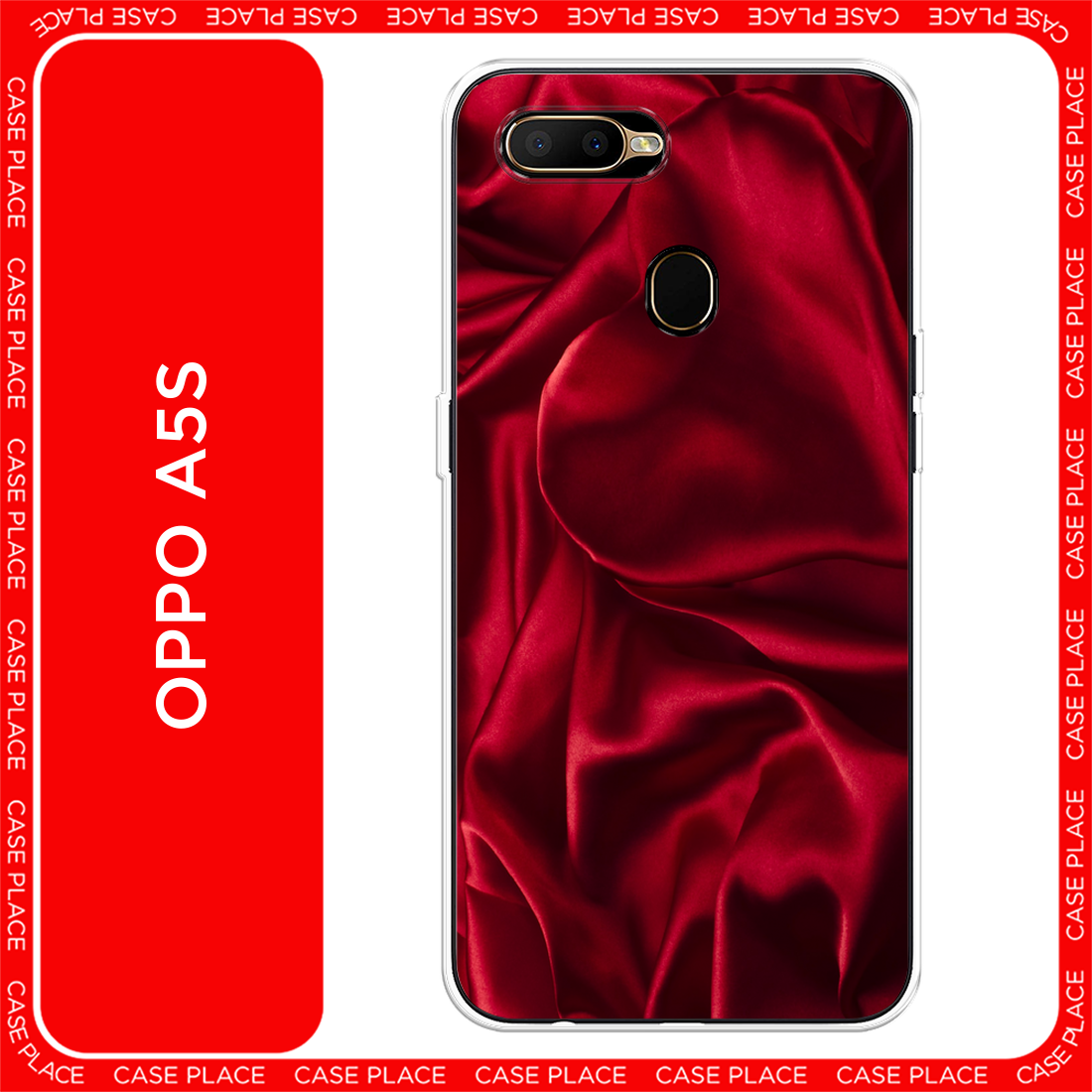 Чехол на Oppo A5s/A12 / Оппо A5s/A12 с принтом Текстура красный шелк